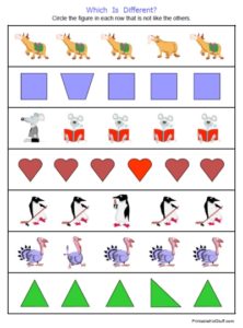 Finding Different Activities - Worksheets Preschool - Kids Art & Craft