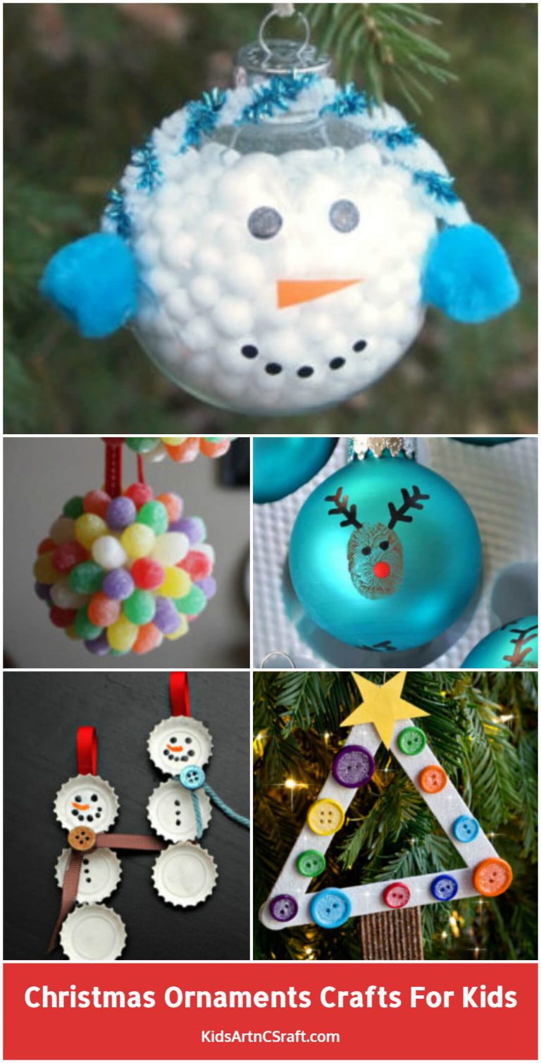 24 Easy Christmas Ornaments Crafts for Children - Kids Art & Craft