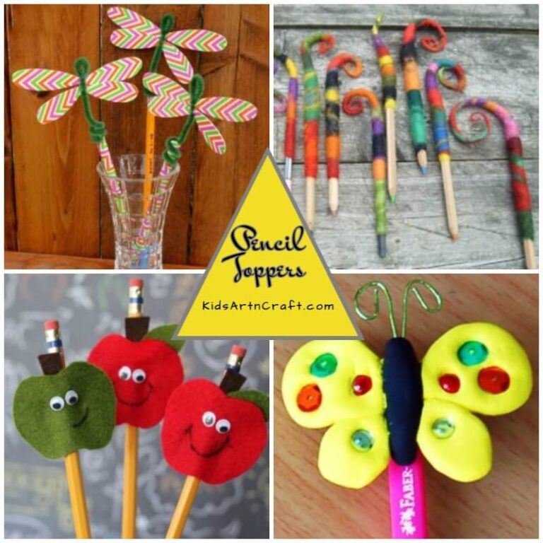 DIY Pencil Toppers for Kids - Back to school Crafts - Kids Art & Craft