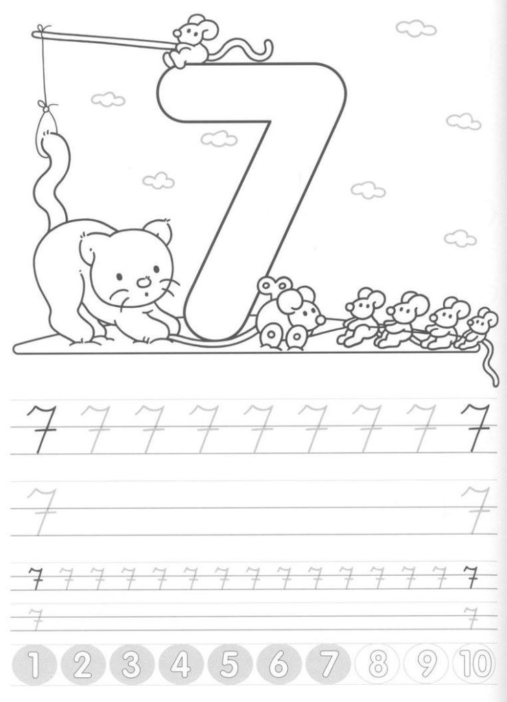 1-10 Writing numbers worksheets for preschool and kindergarten - Kids ...