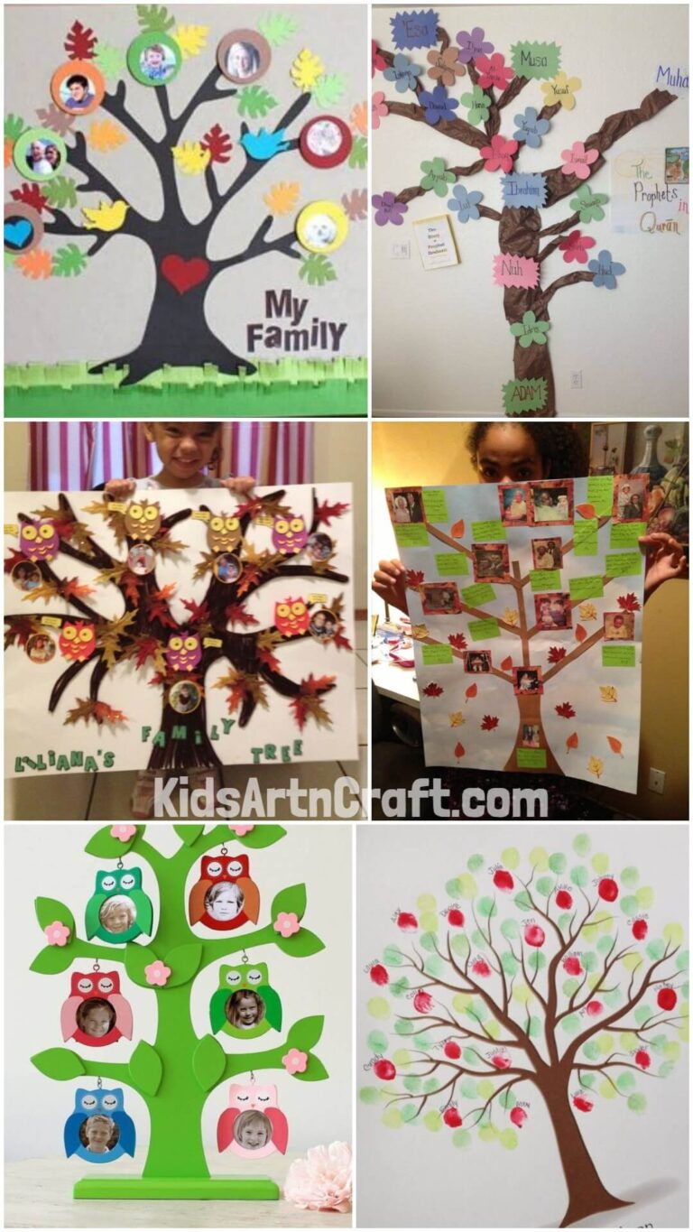 Family Tree For Kids Project - DIY Ideas for School Children - Kids Art ...