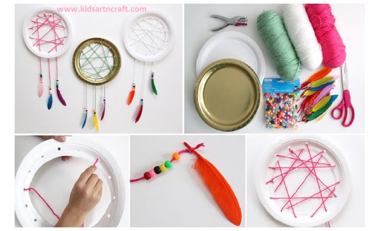 Easy Paper Plate Dream Catcher Tutorial - Kids Art & Craft
