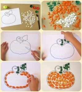 Colorful Pumpkin Seed Crafts for Kids - Kids Art & Craft