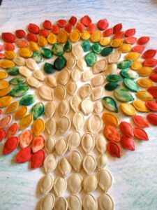 Colorful Pumpkin Seed Crafts for Kids - Kids Art & Craft