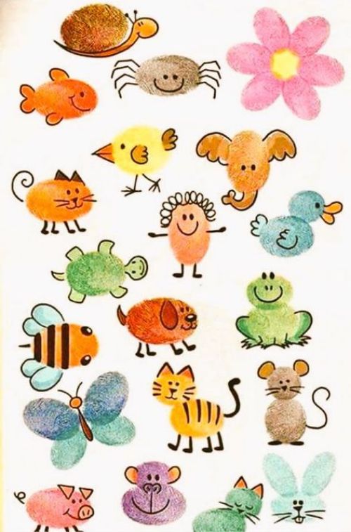 Fun Easy Fingerprint Drawing Ideas For Kids Kids Art Craft