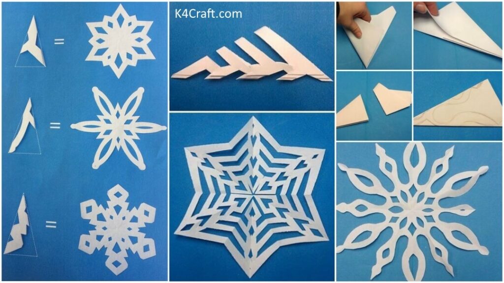 10+ Ways to Make 6 Pointed Paper Snowflakes - Kids Art & Craft