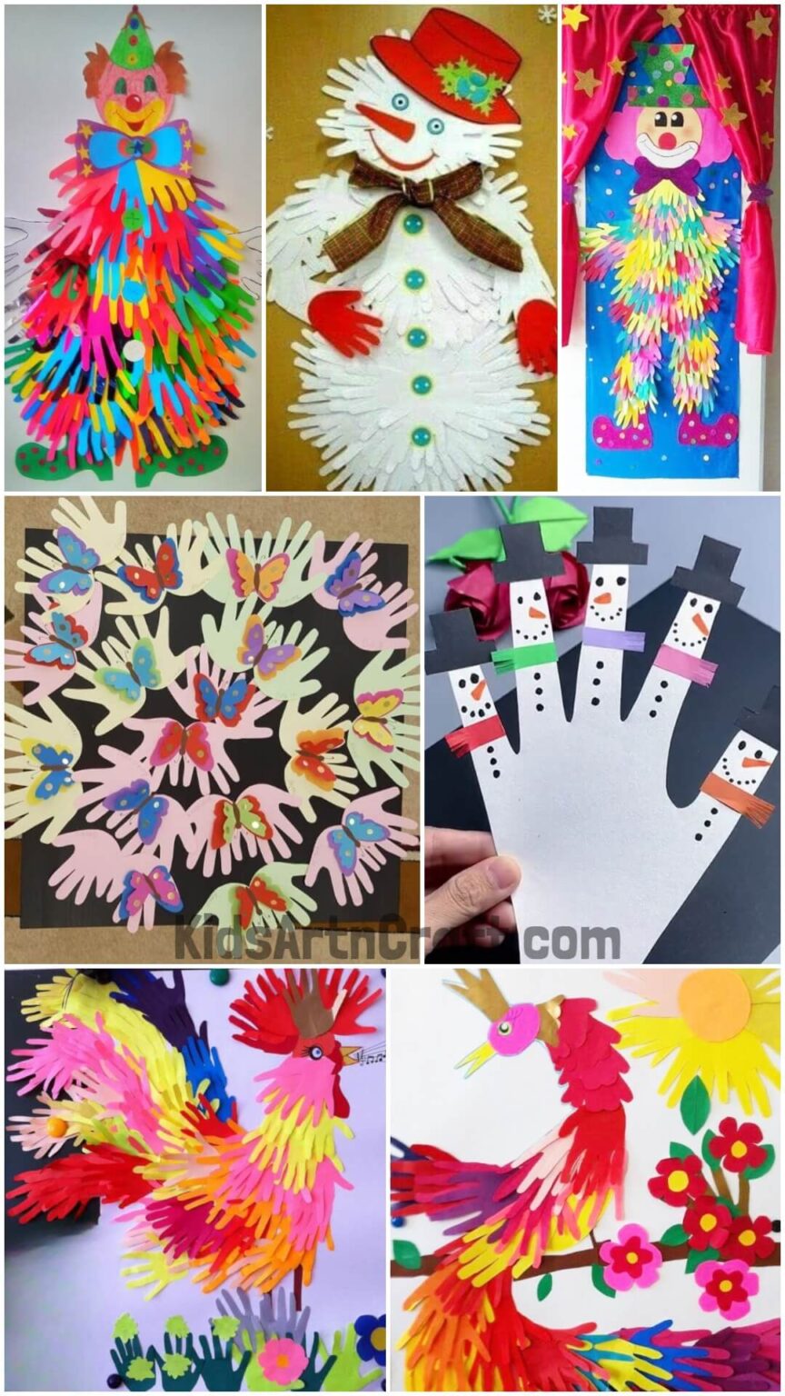 Handprint Paper Craft Ideas for Kids - Kids Art & Craft