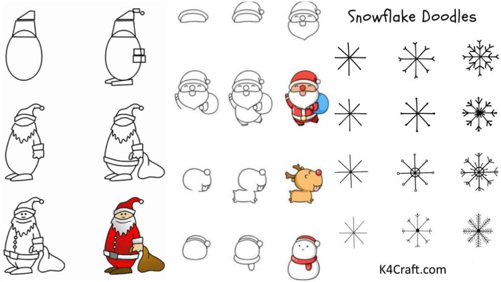Christmas Drawing for Kids - Step By Step Tutorials - Kids Art & Craft