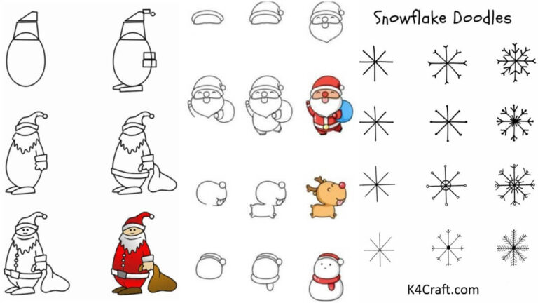 Christmas Drawing for Kids - Step By Step Tutorials - Kids Art & Craft
