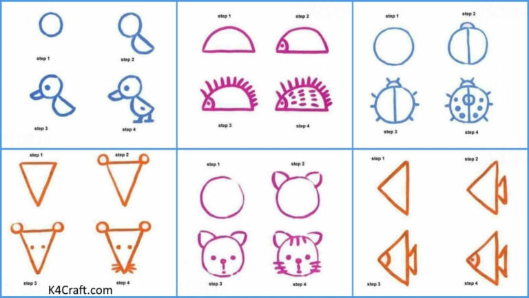 Easy Animal Drawing for Kids - Step By Step Tutorials - Kids Art & Craft