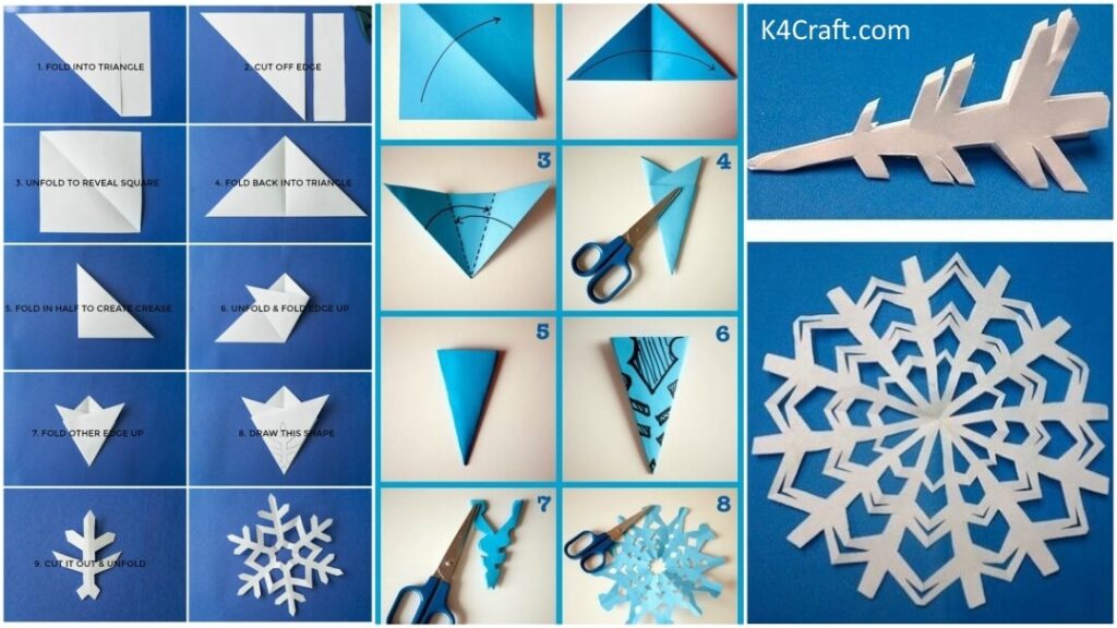 How To Make Easy Paper Snowflakes Step By Step Tutorials Kids Art 