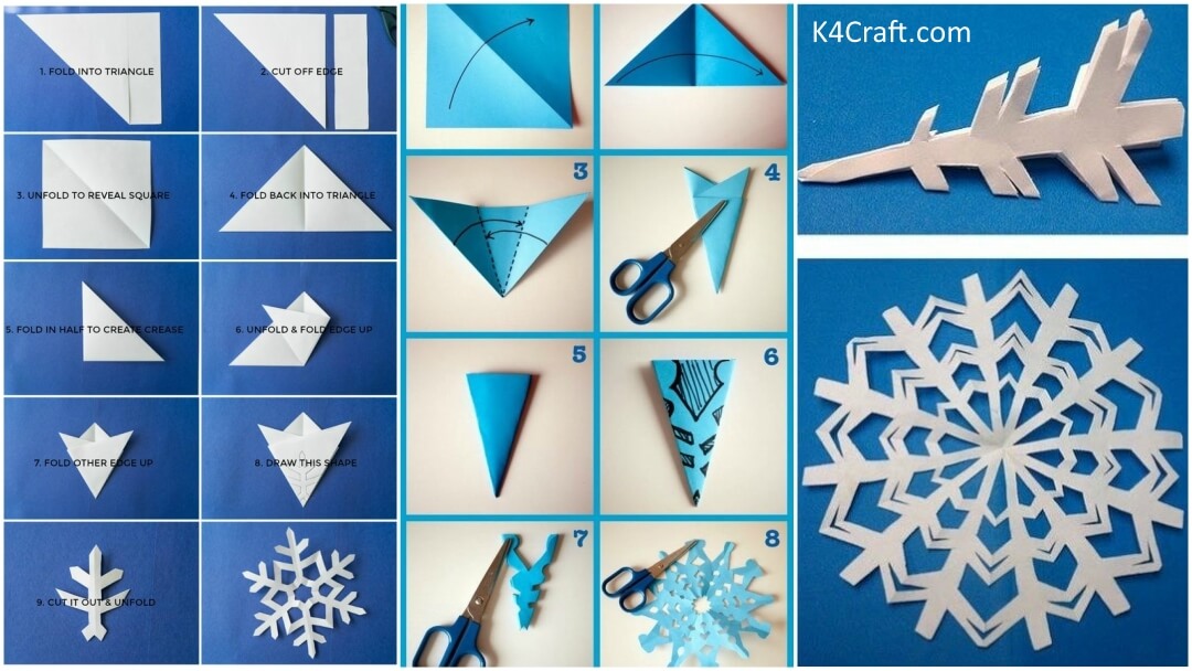 How To Make Easy Paper Snowflakes Step By Step Tutorials Kids Art 