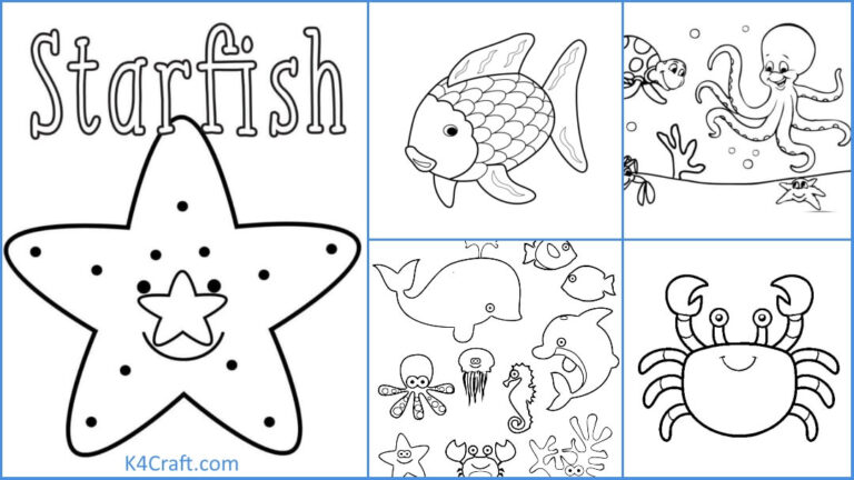Easy Sea Animal Coloring Pages for Kids - Kids Art & Craft