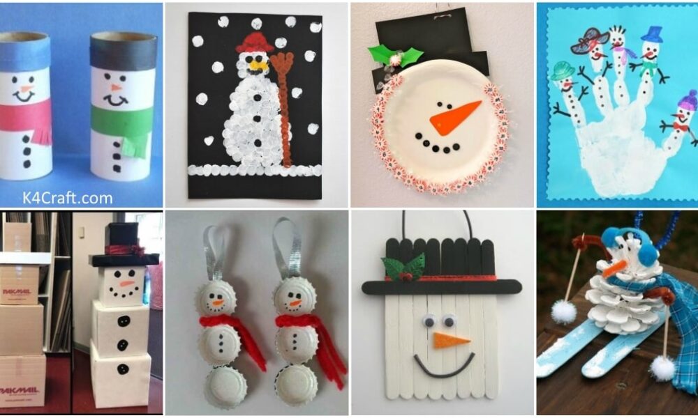 Easy Snowman Crafts for Kids to Make with Parents - Kids Art & Craft
