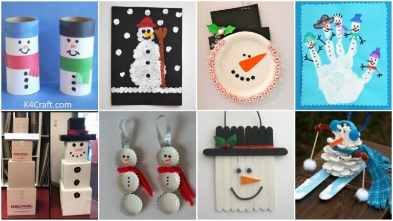 Easy Snowman Crafts for Kids to Make with Parents - Kids Art & Craft