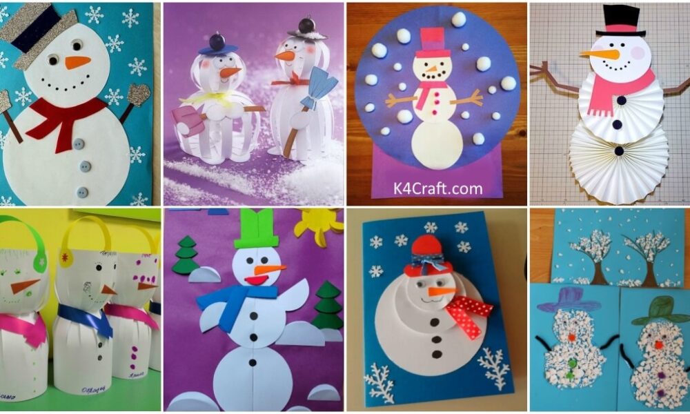Easy Paper Snowman Crafts for Kids - Kids Art & Craft