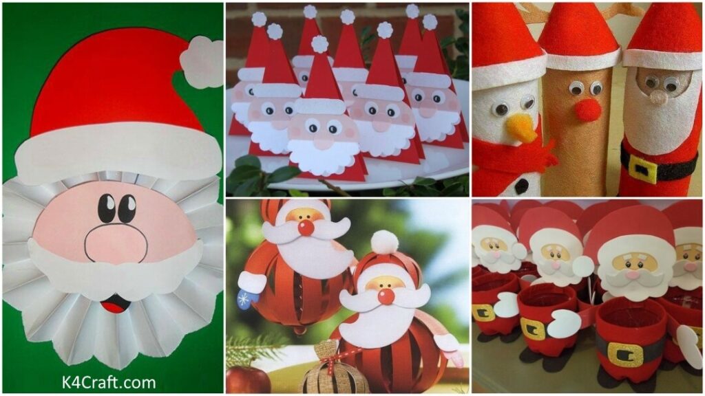 Enjoy Christmas with Santa Claus Craft Ideas for Kids - Kids Art & Craft