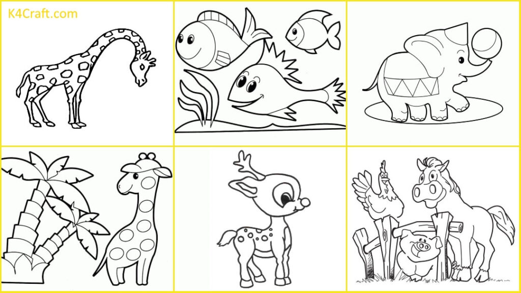 Animal Coloring Pages for Kids - Kids Art & Craft