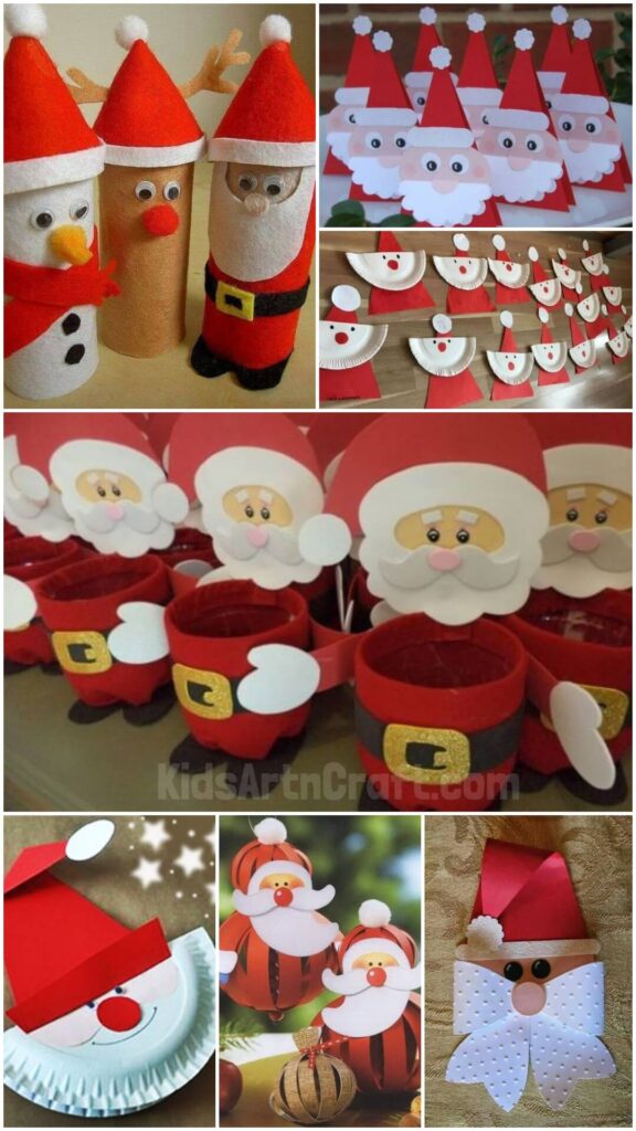 Enjoy Christmas with Santa Claus Craft Ideas for Kids - Kids Art & Craft