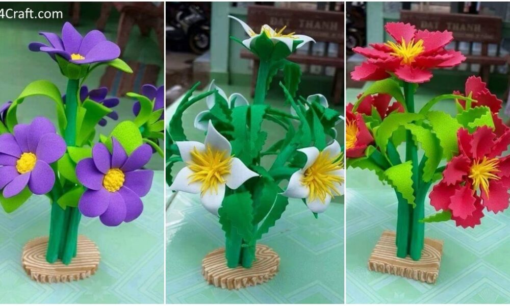DIY Foam Sheet Flowers Craft Ideas for Spring - Kids Art & Craft