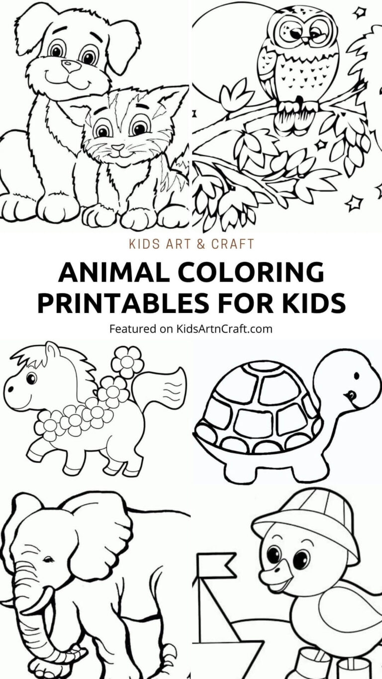 Animal Coloring Printables for Kids - Kids Art & Craft