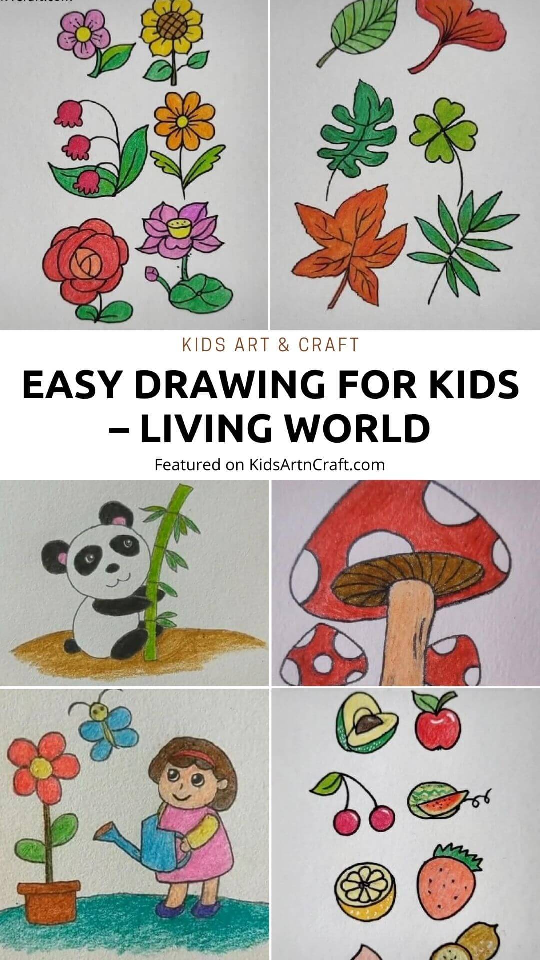 Easy Drawing for Kids - Flowers & Animals - Kids Art & Craft