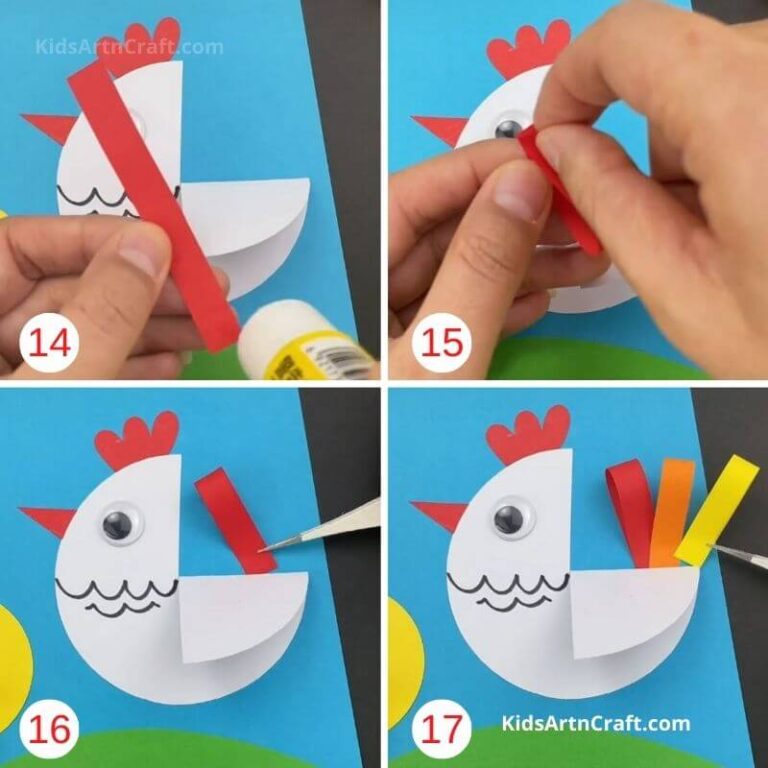 How to Make Paper Circle Hen and Chick Craft - Step by Step ...