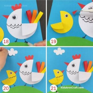 How to Make Paper Circle Hen and Chick Craft - Step by Step ...