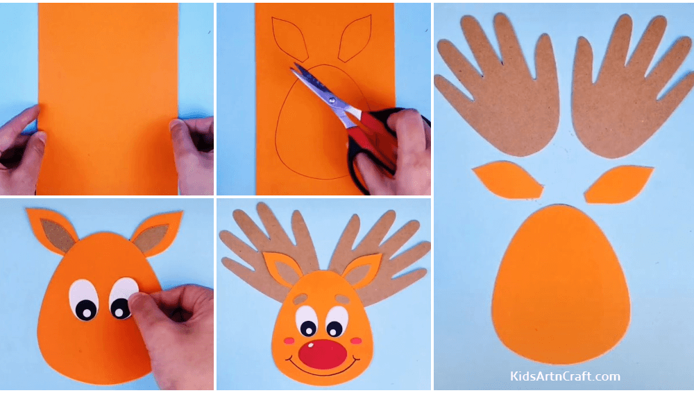 How to Make Paper Reindeer - Step by Step Instructions - Kids Art & Craft