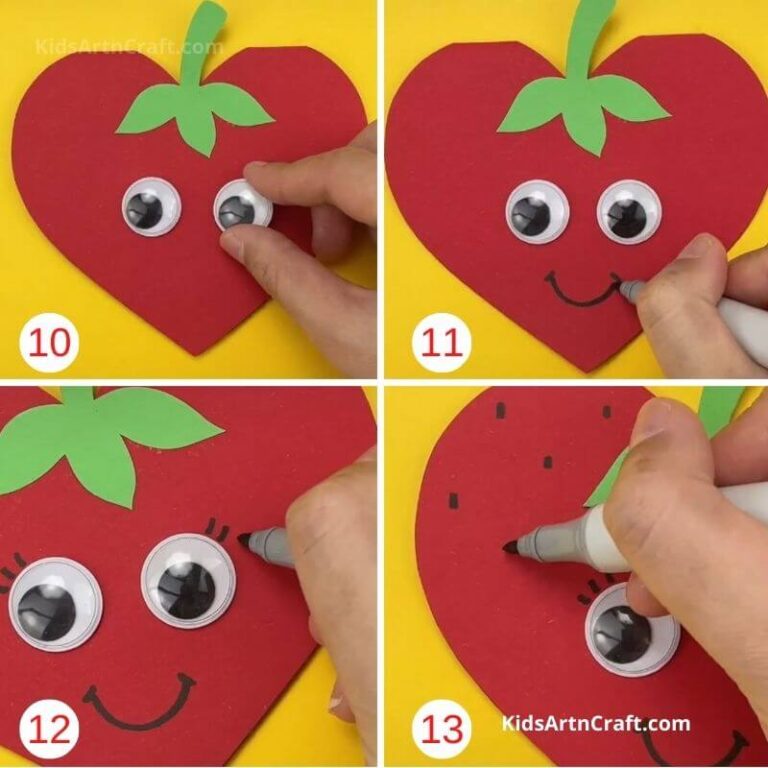 How to Make Paper Strawberry - Step by Step Instructions - Kids Art & Craft