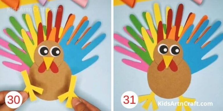 How to Make Paper Craft Turkey for Thanksgiving Step by Step ...