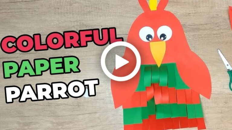 How to Make a Cute Paper Parrot - Kids Art & Craft