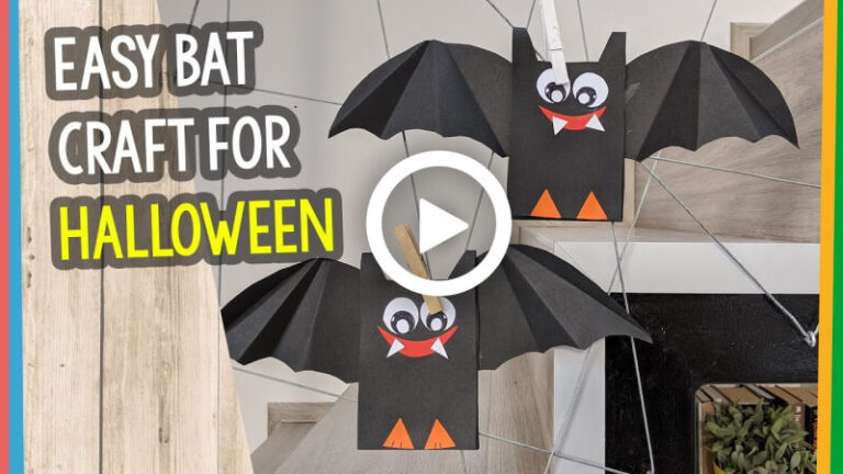 Easy paper Bat for Halloween Decoration - Kids Art & Craft