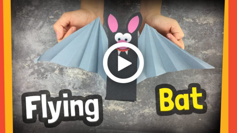 How to Make A DIY Halloween Craft - Flying Bat - Kids Art & Craft
