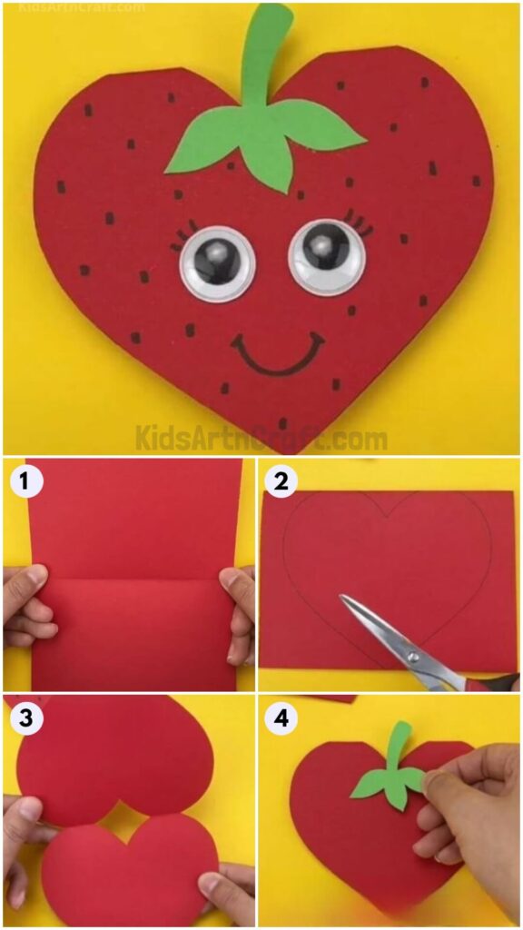 How to Make Paper Strawberry - Step by Step Instructions - Kids Art & Craft