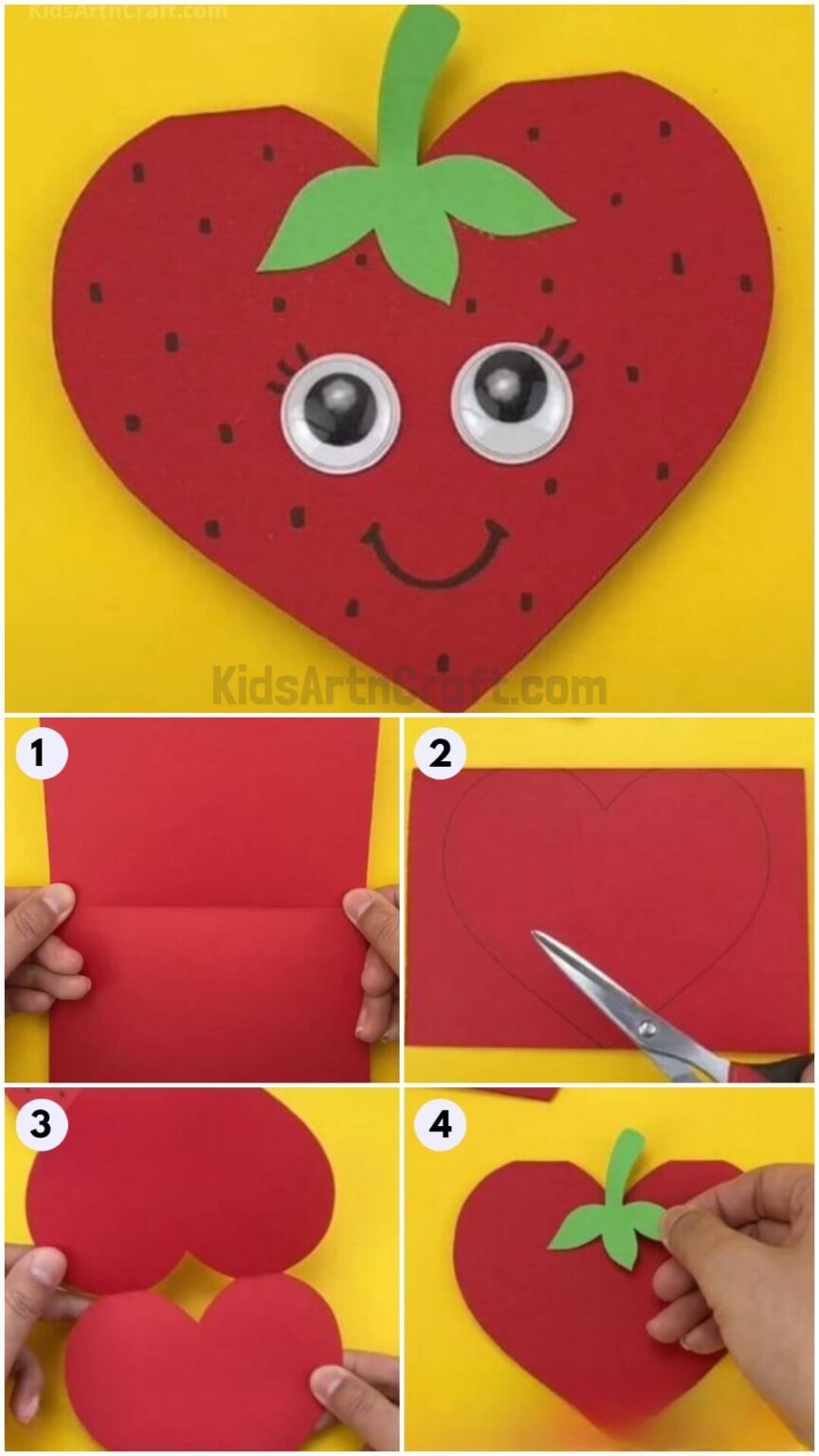 How to Make Paper Strawberry - Step by Step Instructions - Kids Art & Craft