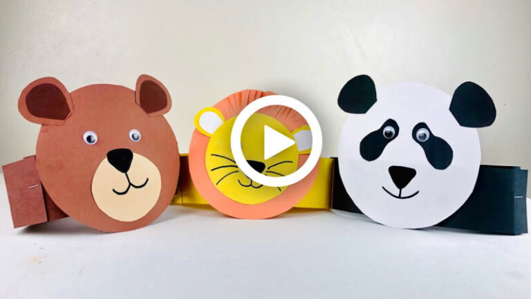 Easy Zoo Animal Paper Crown Crafts - Kids Art & Craft