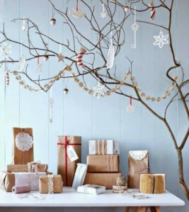 Christmas Decorations with Dry Branches - Kids Art & Craft