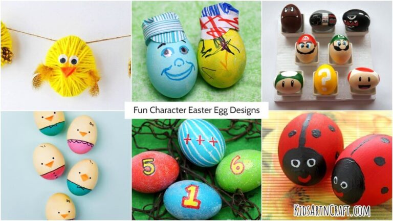 Fun Character Themed Easter Egg Designs - Kids Art & Craft