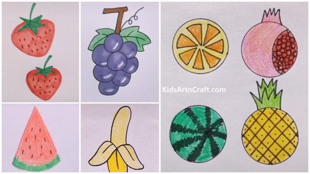 Fruits Drawing for Kids - Kids Art & Craft