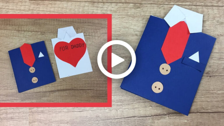 How to Make a DIY Father's Day Gift Card - Kids Art & Craft