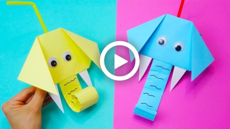 How to Make A Moving Paper Toy- An Elephant - Kids Art & Craft