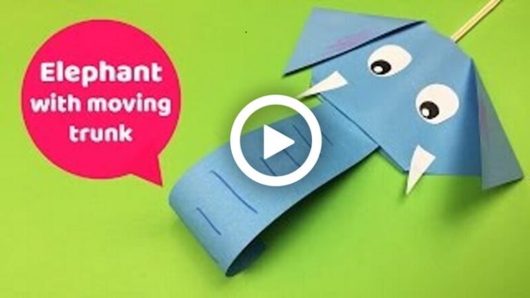 How to Make a Paper Elephant with a Moving Trunk - Kids Art & Craft