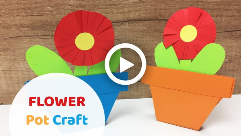 How to Make a Paper Flower Pot for Women's Day - Kids Art & Craft