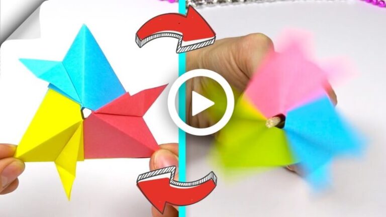 How to Make A Paper Origami Toy - Spinner - Kids Art & Craft
