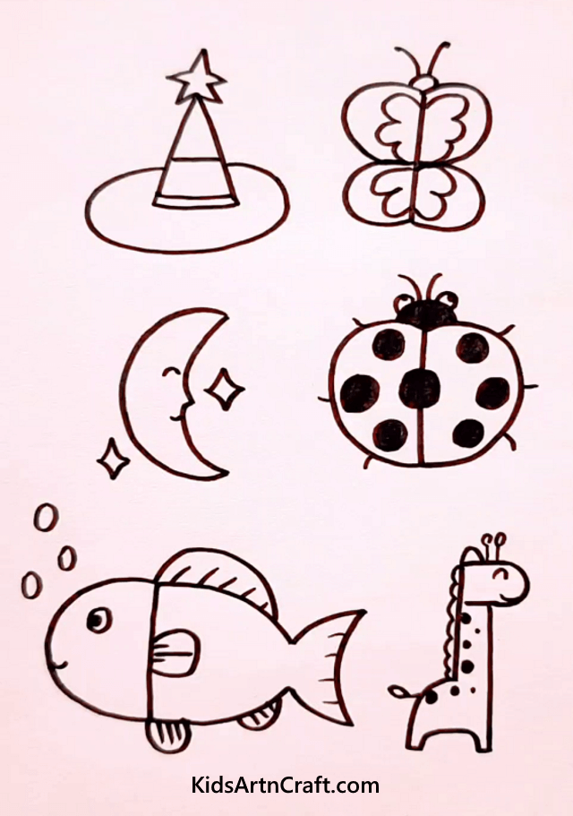 Simple Drawings For Kids Fruits Vegetables Animals Kids Art Craft