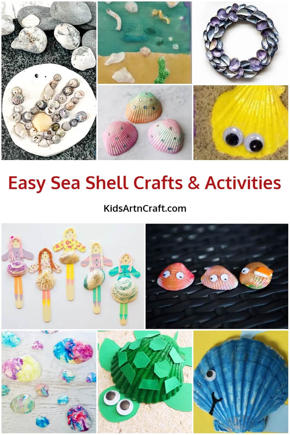 Easy Sea Shell Crafts & Activities for Kids - Kids Art & Craft