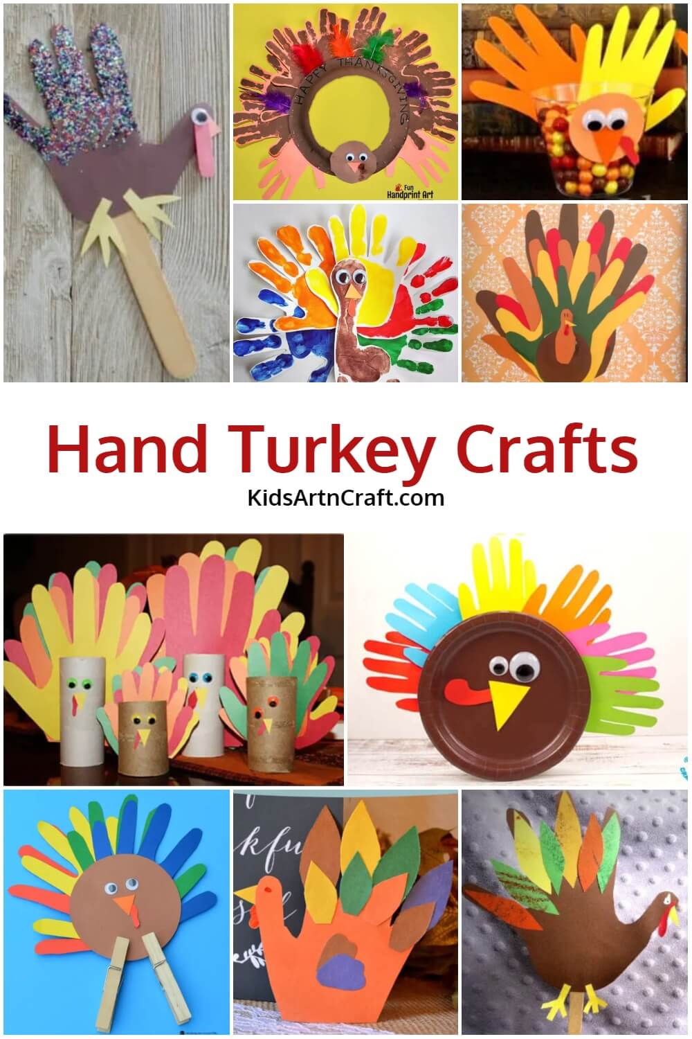 Hand Turkey Crafts For Thanksgiving - Kids Art & Craft