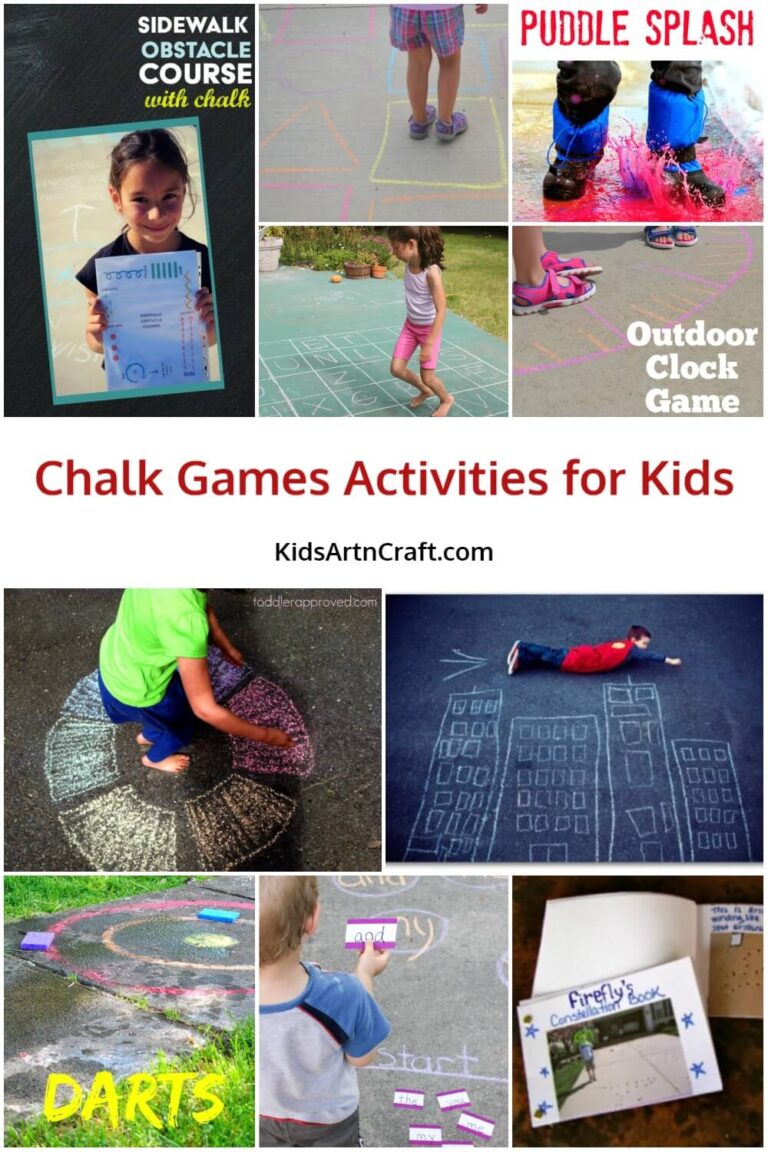 Sidewalk Chalk Games Activities for Kids - Kids Art & Craft