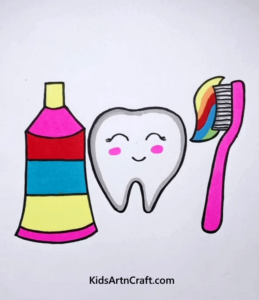 Toothpaste & Brush Drawings for Kids - Kids Art & Craft